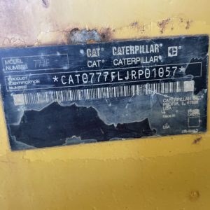 CAT 777F – SN JRP01057 | Minespec Parts